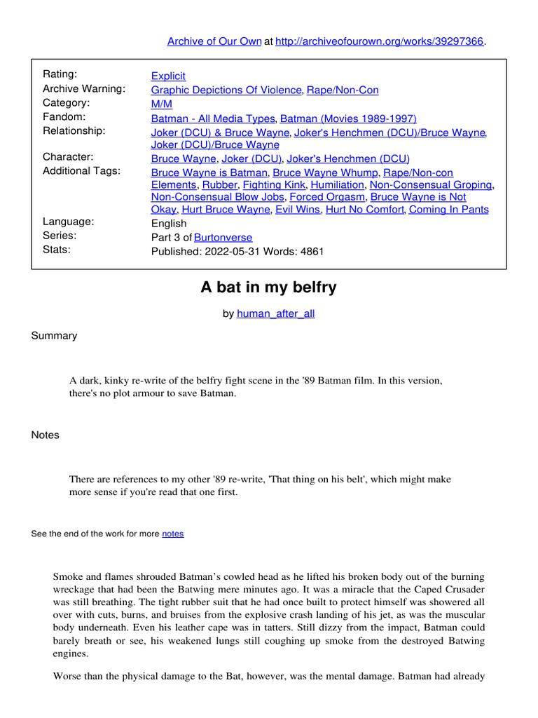 A Bat in My Belfry | PDF | Batman