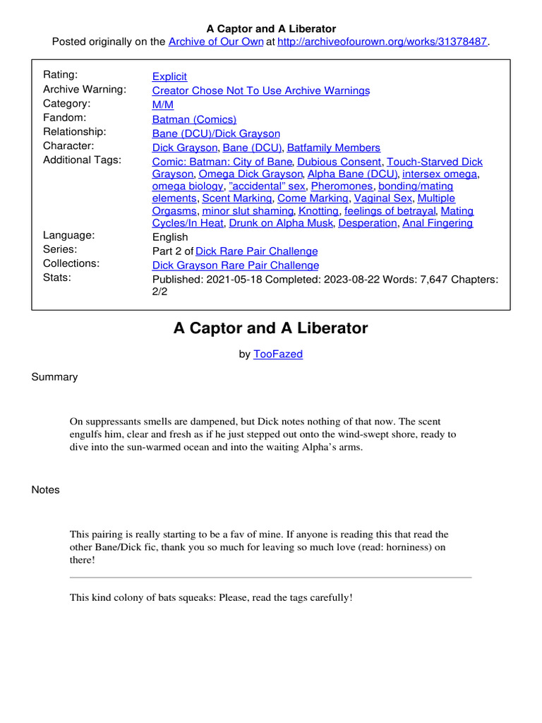 A Captor and A Liberator | PDF | Batman