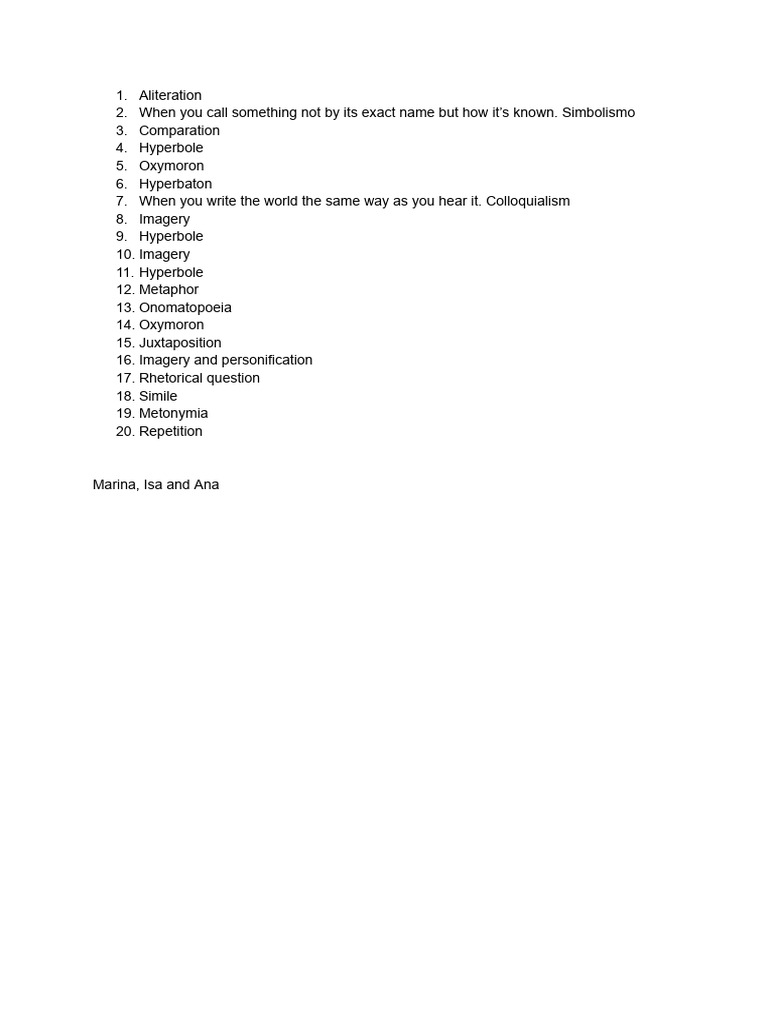 Literary Devices Explained: Key Terms | PDF