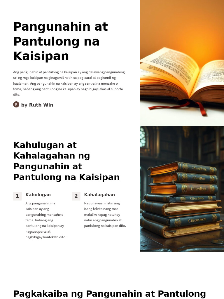 Pangunahin at Pantulong Na Kaisipan | PDF