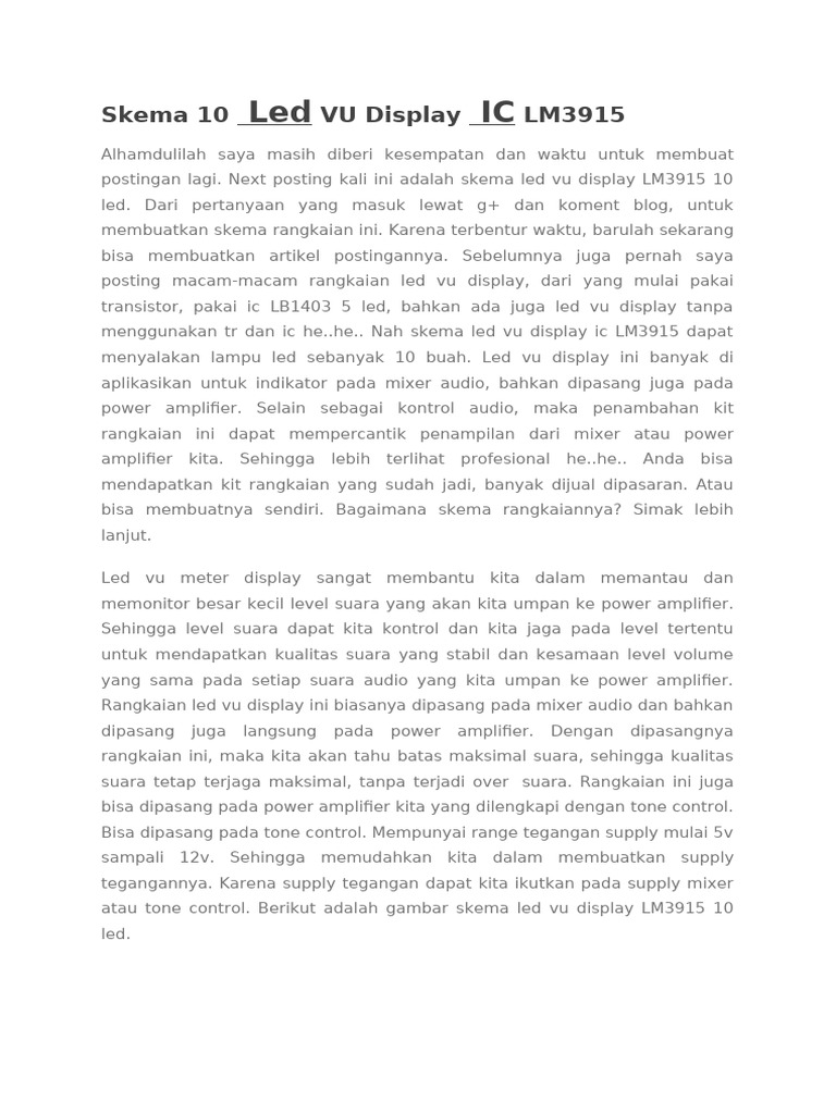 Skema 10 Led VU DISPLAY | PDF