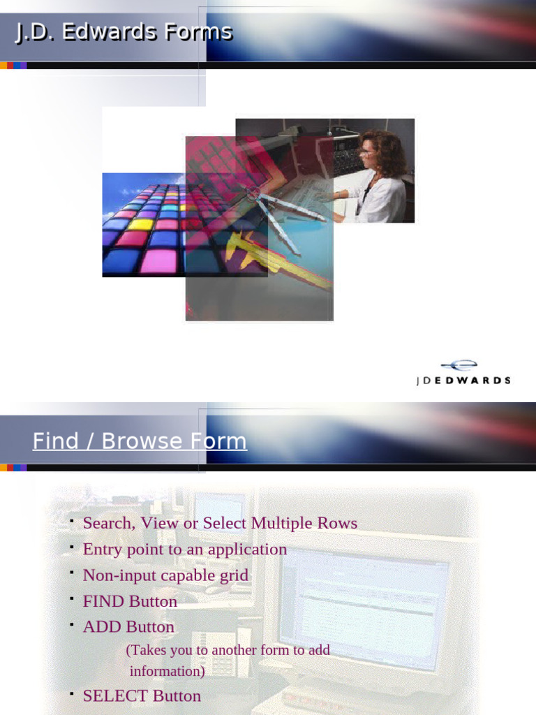 J.D. Edwards Form Types and Event Rules | PDF | Databases | Computing