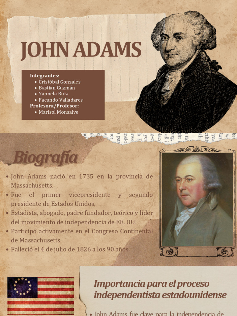 Biografía de John Adams: Segundo Presidente | PDF