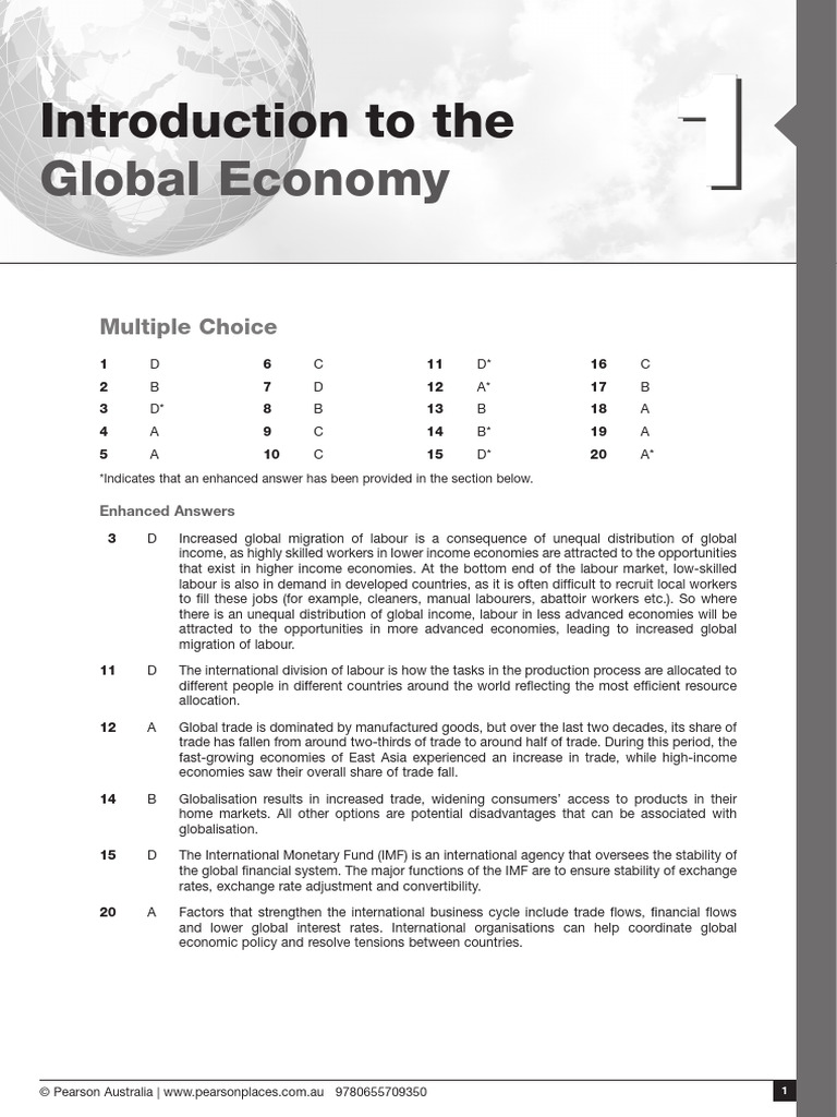 AGE 2023 WB CH01 Answers | PDF | Immigration | Labour Economics