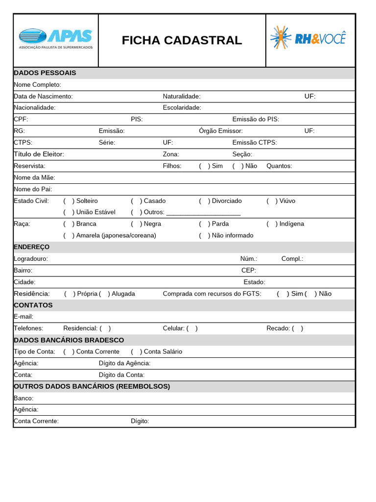 Ficha Cadastral | PDF