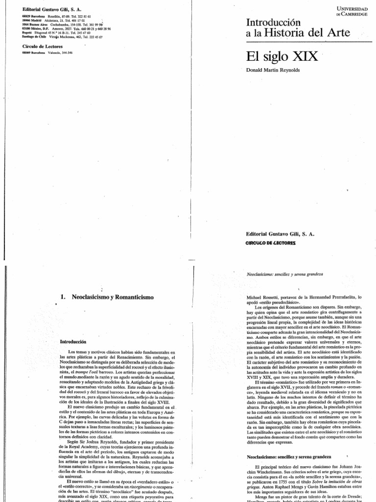 Reynolds Neoclasicismo, Romanticismo, Realismo | PDF