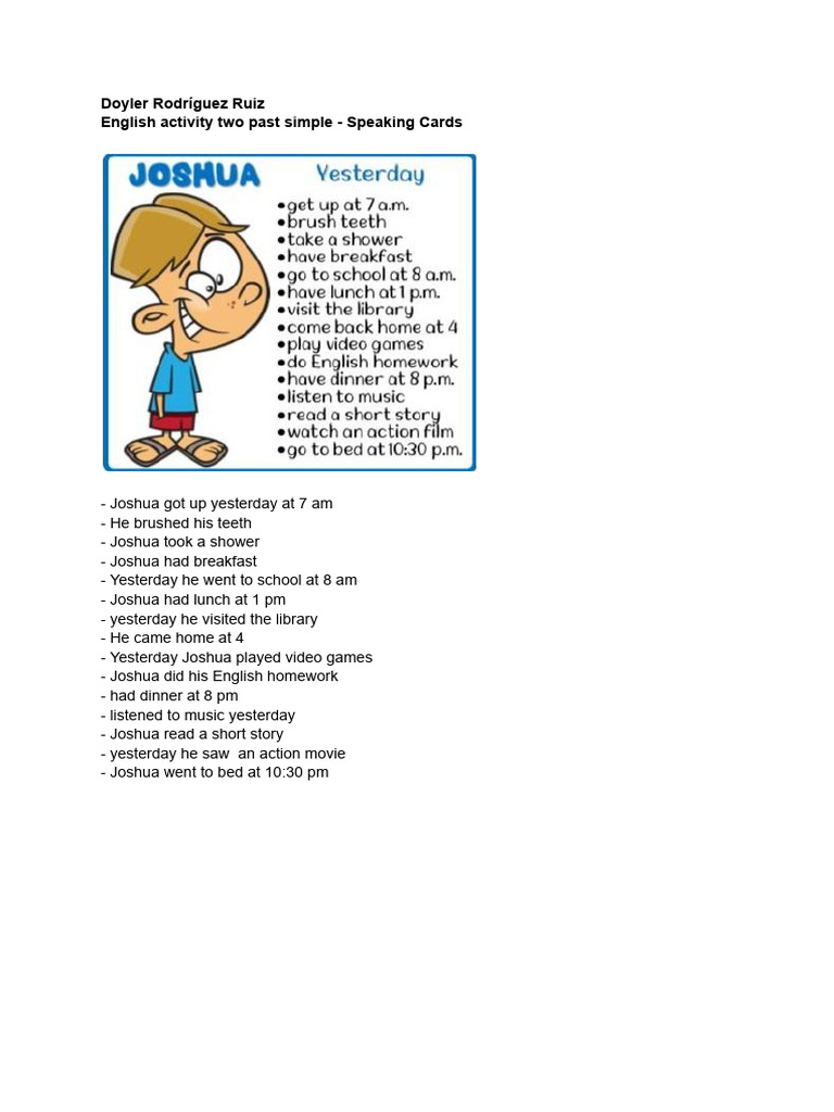 English Activity Two-Doyler R | PDF