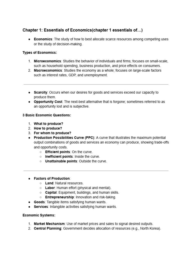Chapter 1 Essentials of Economicschapter 1 Essentials Of... | PDF ...