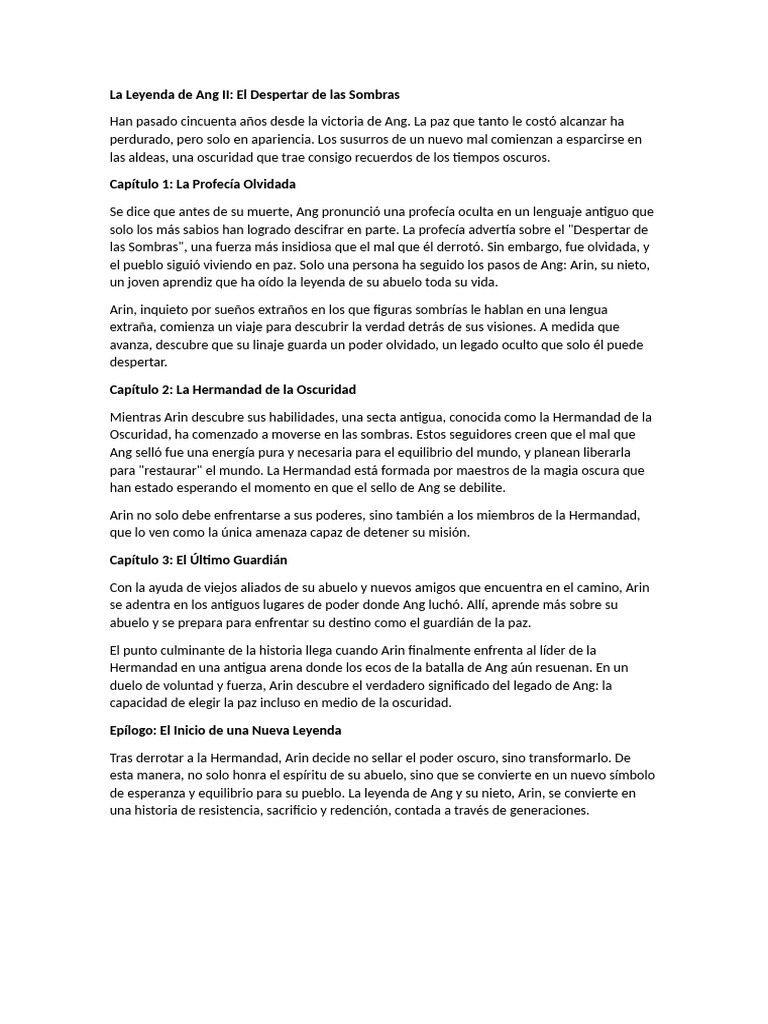 Despertar de las Sombras: La Leyenda de Ang | PDF | Novela negra ...