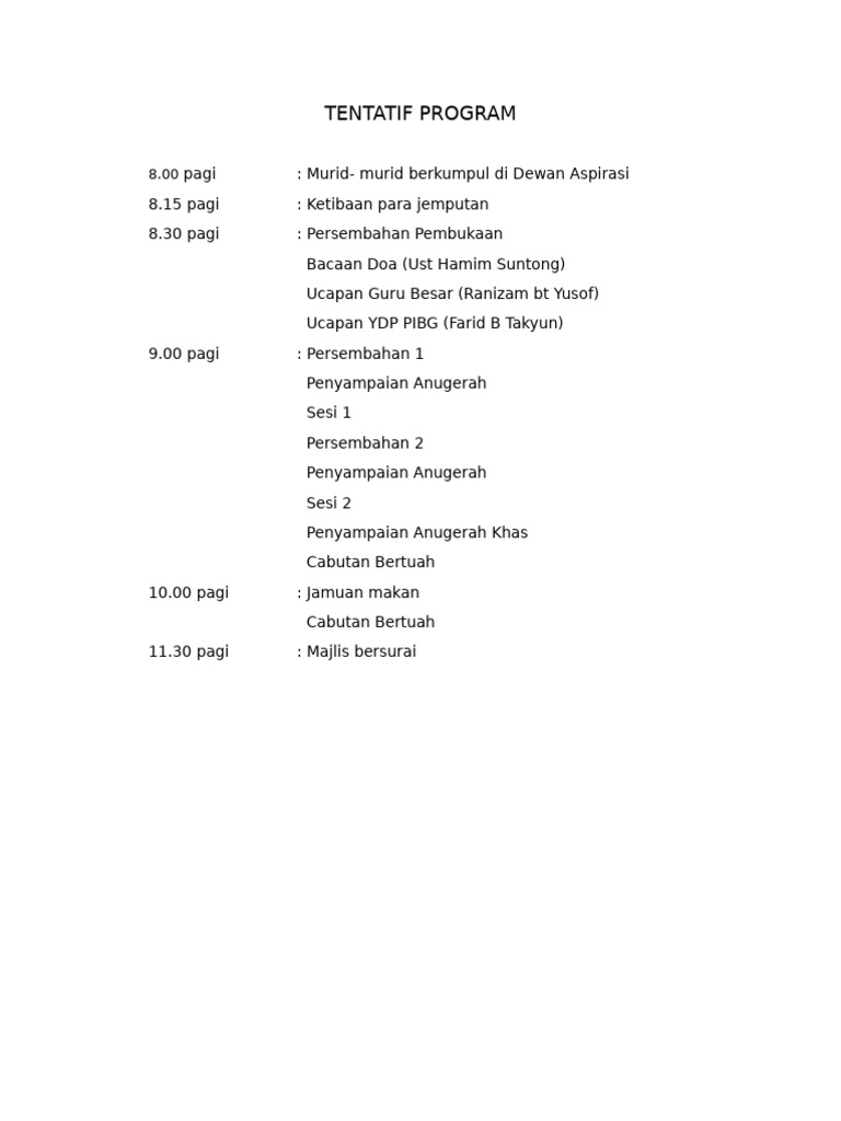 Tentatif Program | PDF | Seni