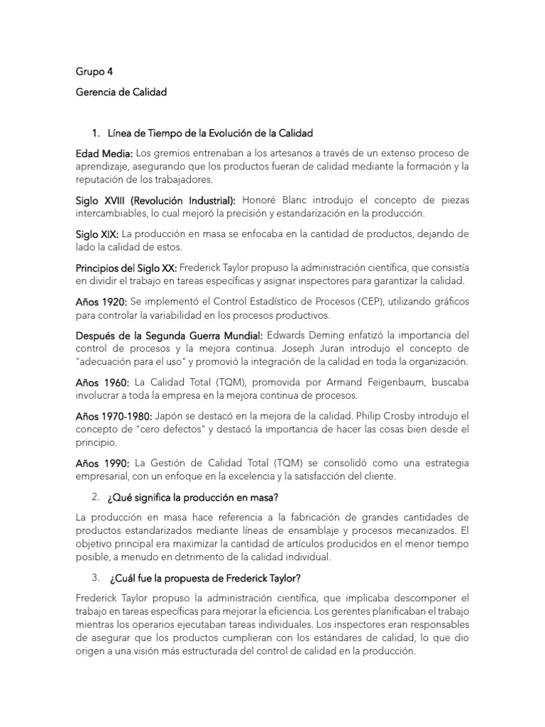 Tarea 1 Gerencia de Calidad | PDF | Calidad (comercial) | Pensamiento sistémico