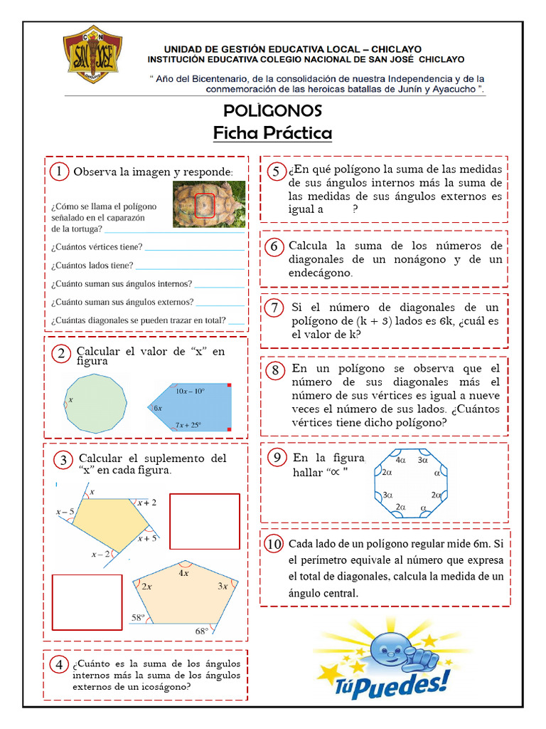 Polígonos Ficha Práctica | PDF