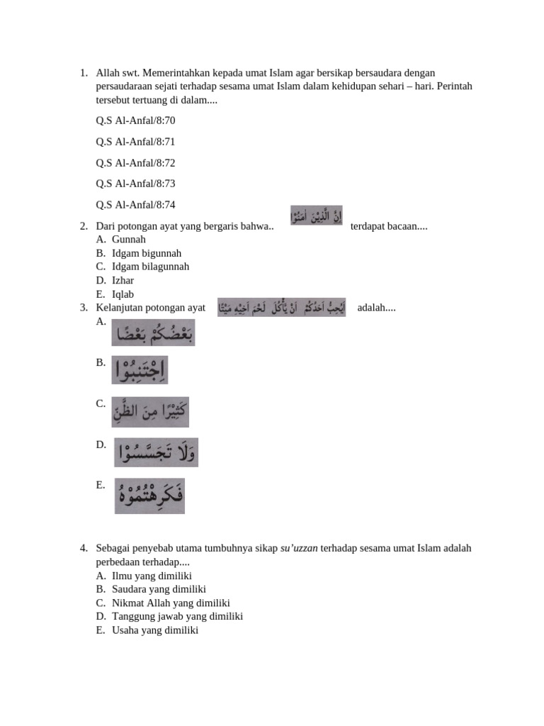 Soal Pak Johan Kelas 1 | PDF