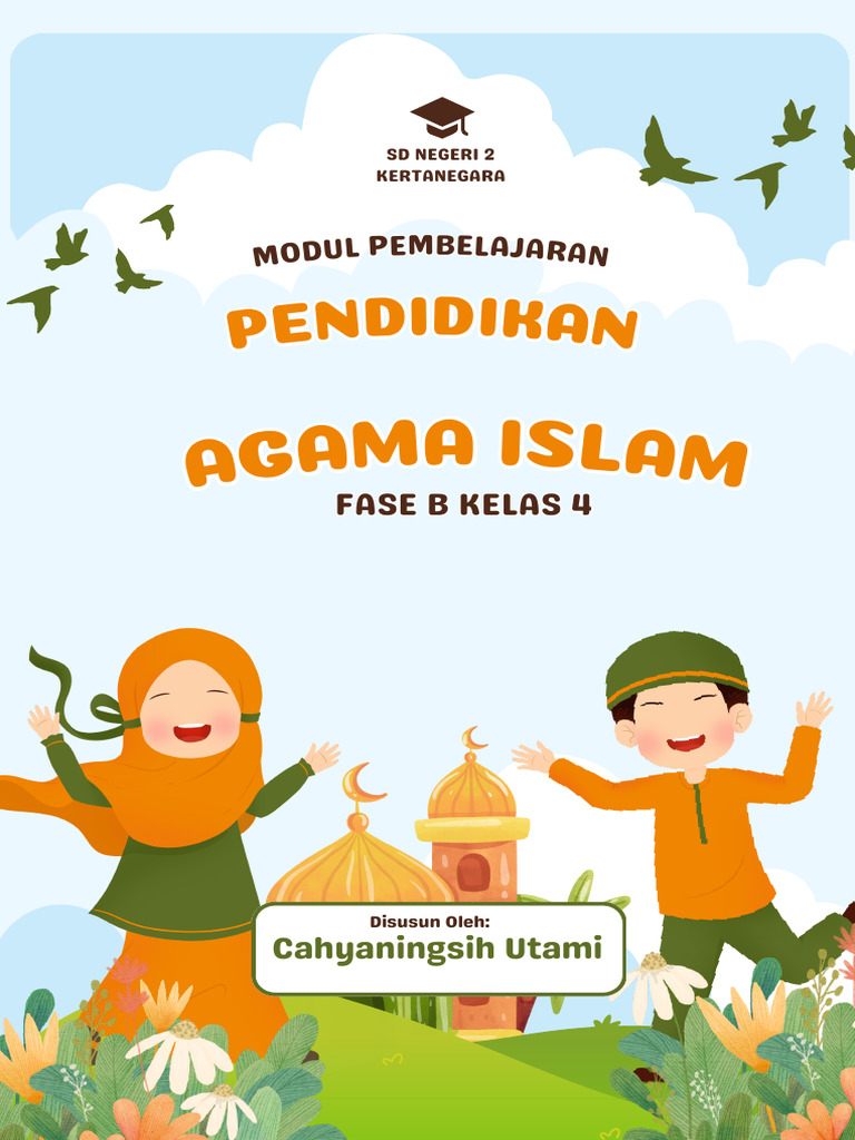 Hijau Oranye Lucu Cover Buku Modul Ajar Agama Islam Dokumen A4 (215 X ...