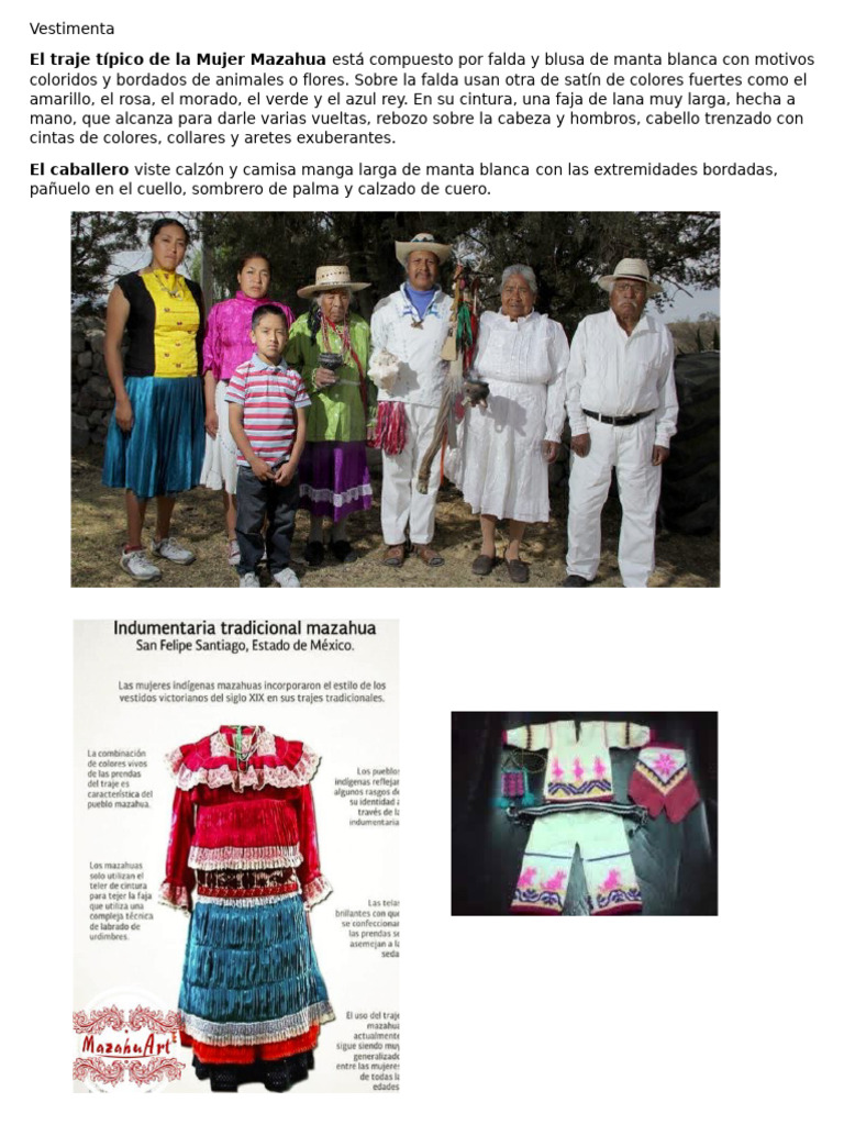 Trajes Típicos Mazahua y Matlatzinca | PDF