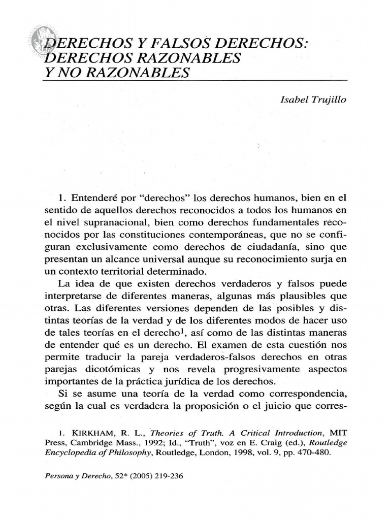 Derechos y Falsos Derechos | PDF | Derechos | Verdad