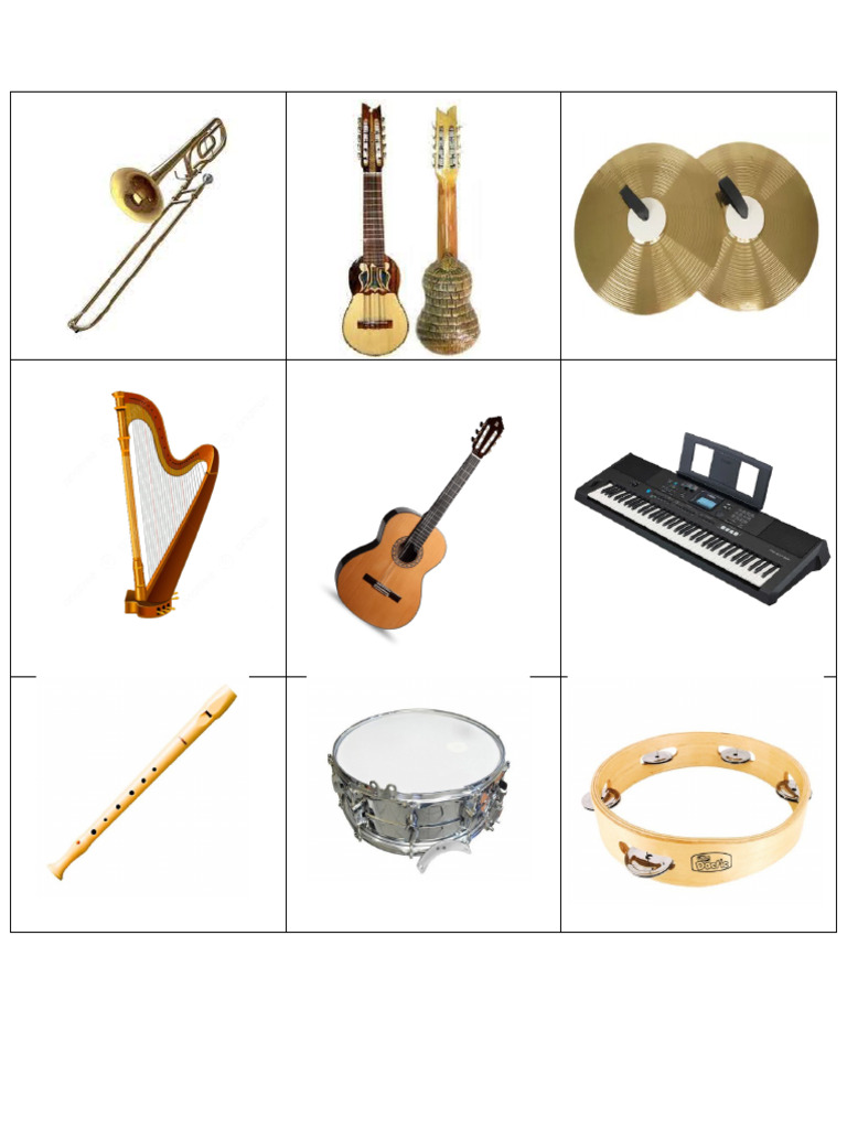 Tarjetas de Instrumentos Musicales | PDF