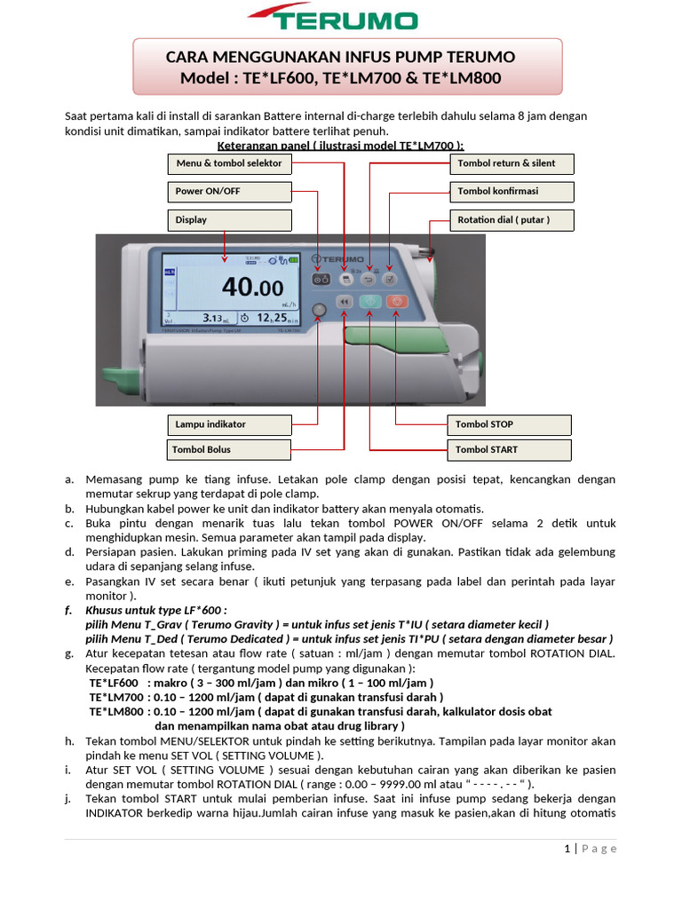 Sop Infus Pump (Global Pump) | PDF