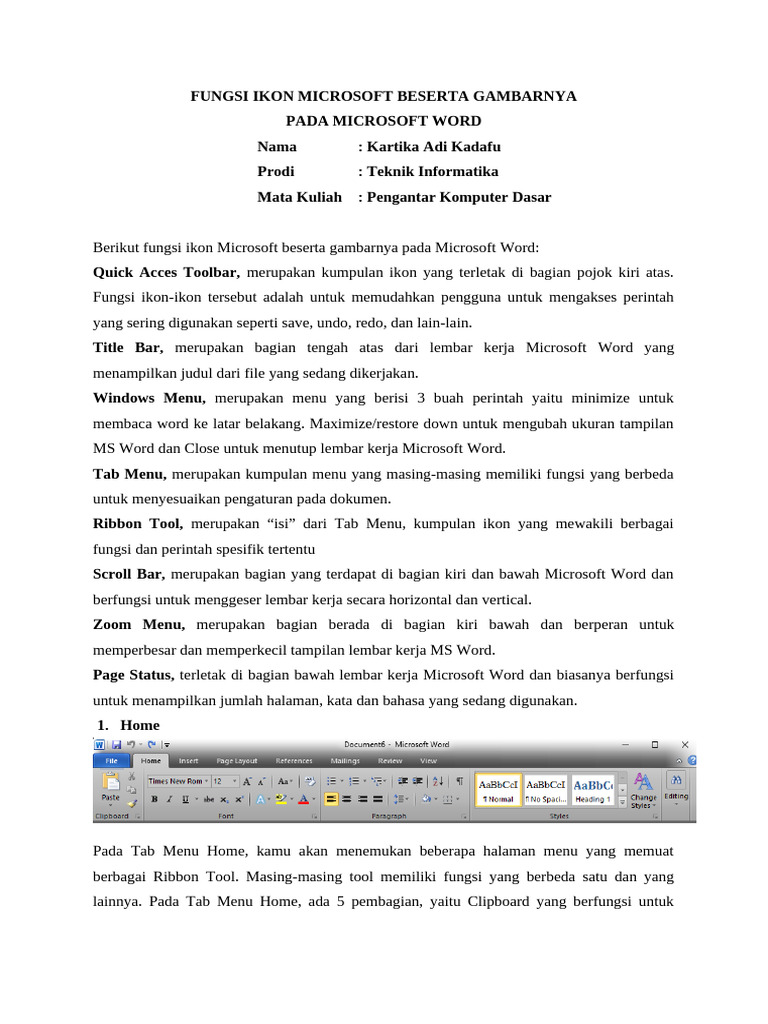 Fungsi Ikon Microsoft Word dan Excel | PDF