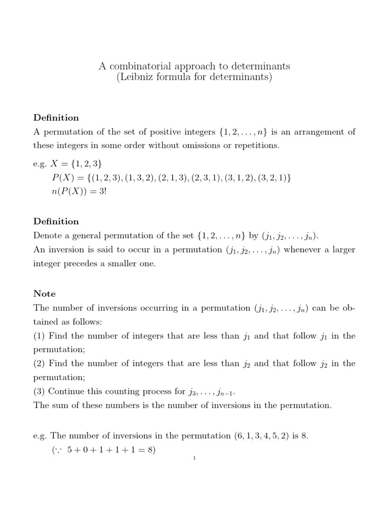 Note 2 | PDF | Matrix (Mathematics) | Permutation