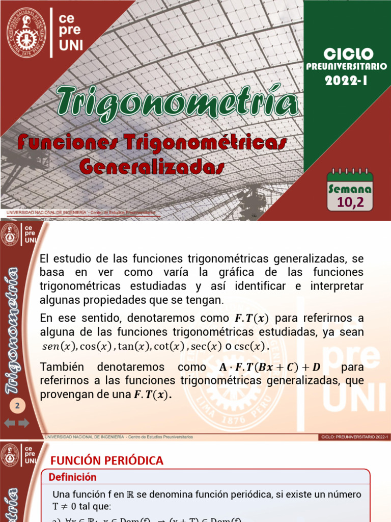 Func Trig Generalizadas, 2022 | PDF | Función (Matemáticas) | Matemática Elemental