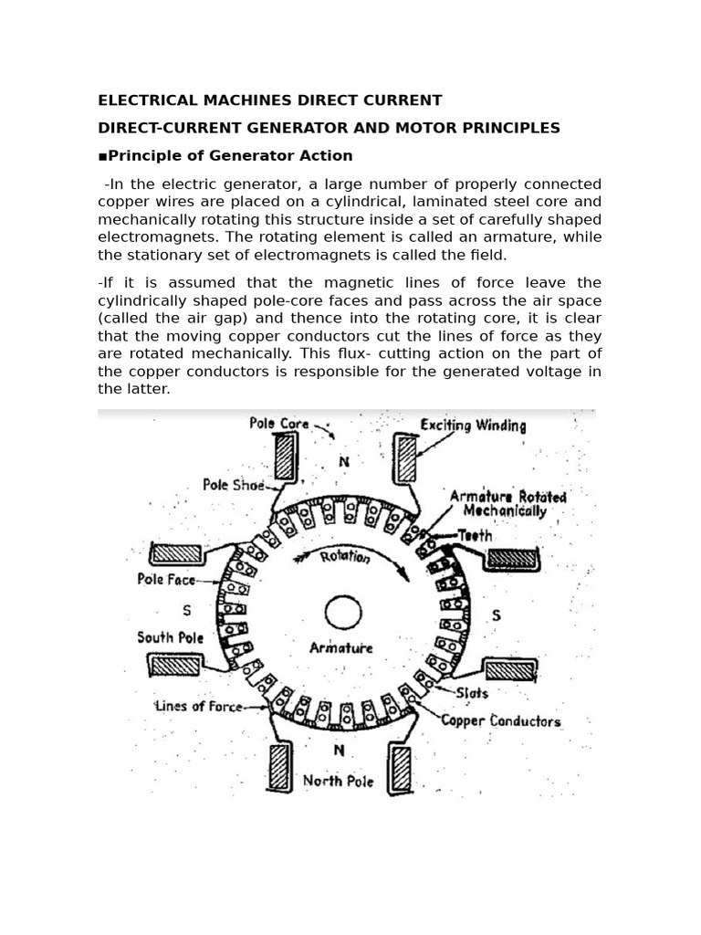 Electrical Machines Direct Current | PDF | Electric Motor | Electric ...