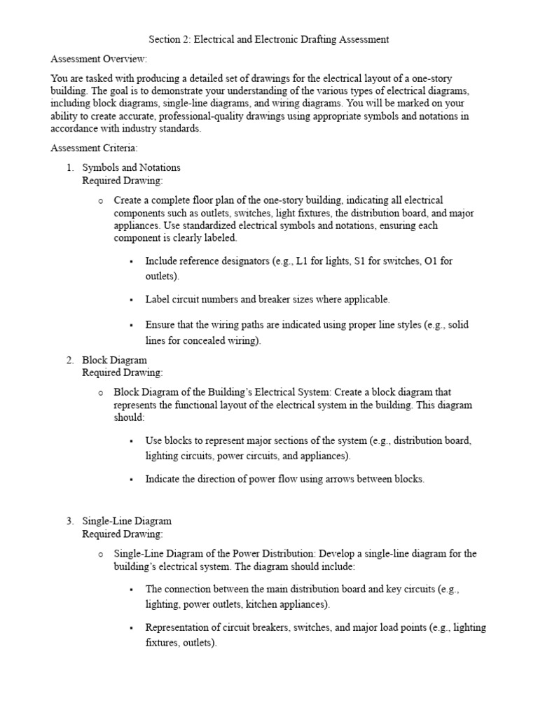 Section 2 Electrical and Electronic Drafting Assessment | PDF ...