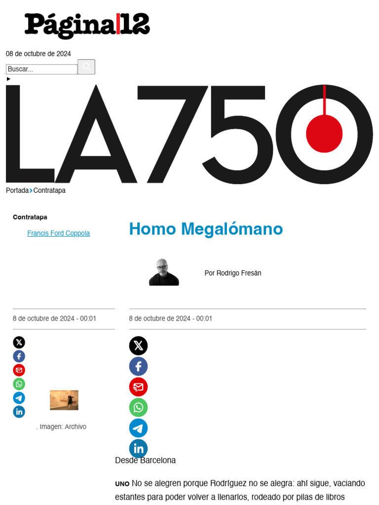 Fresán - Homo Megalómano - Página - 12 | PDF