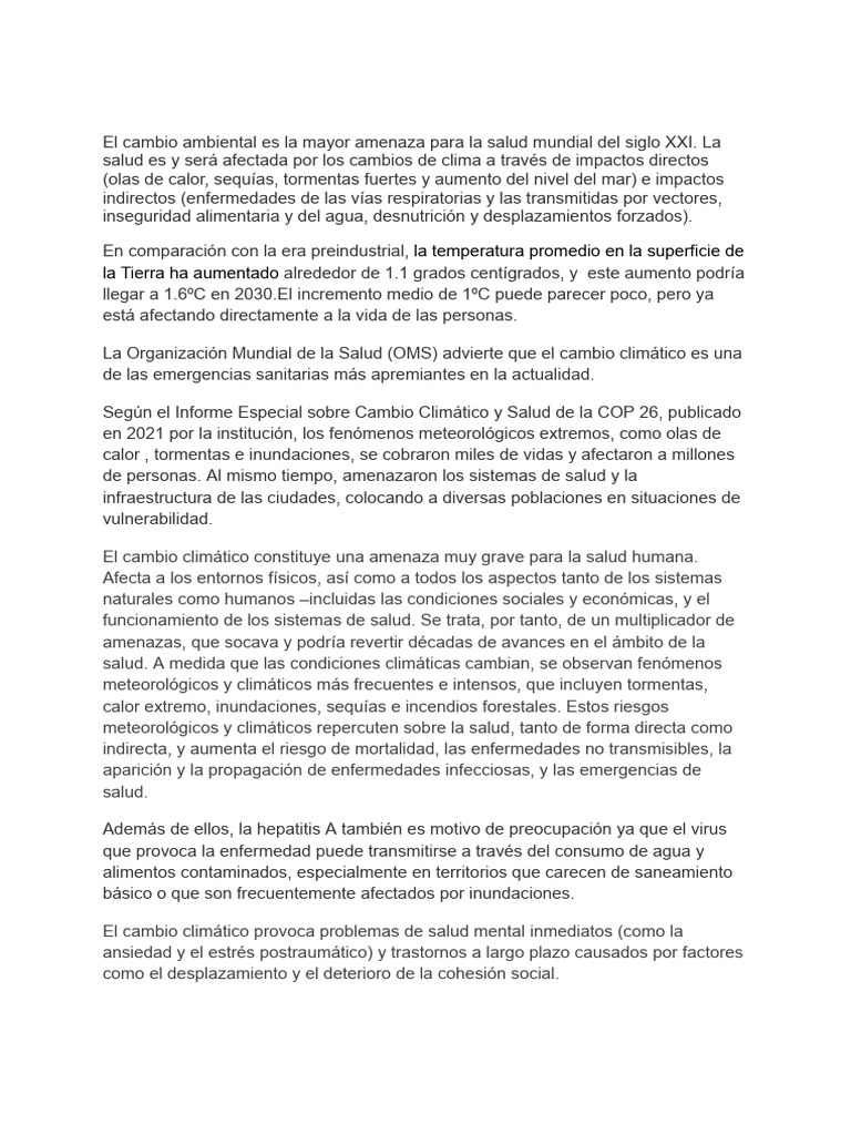 Aes Resumen | PDF | Cambio climático | Clima
