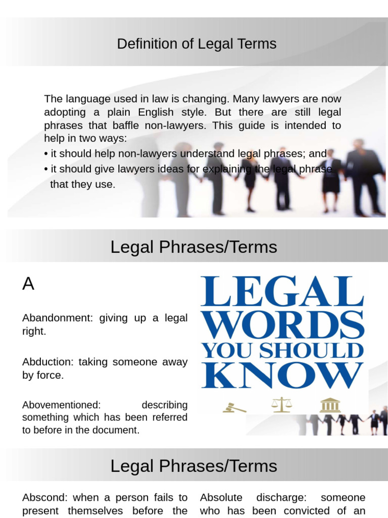 Definition of Legal Terms | PDF | Bankruptcy | Acquittal