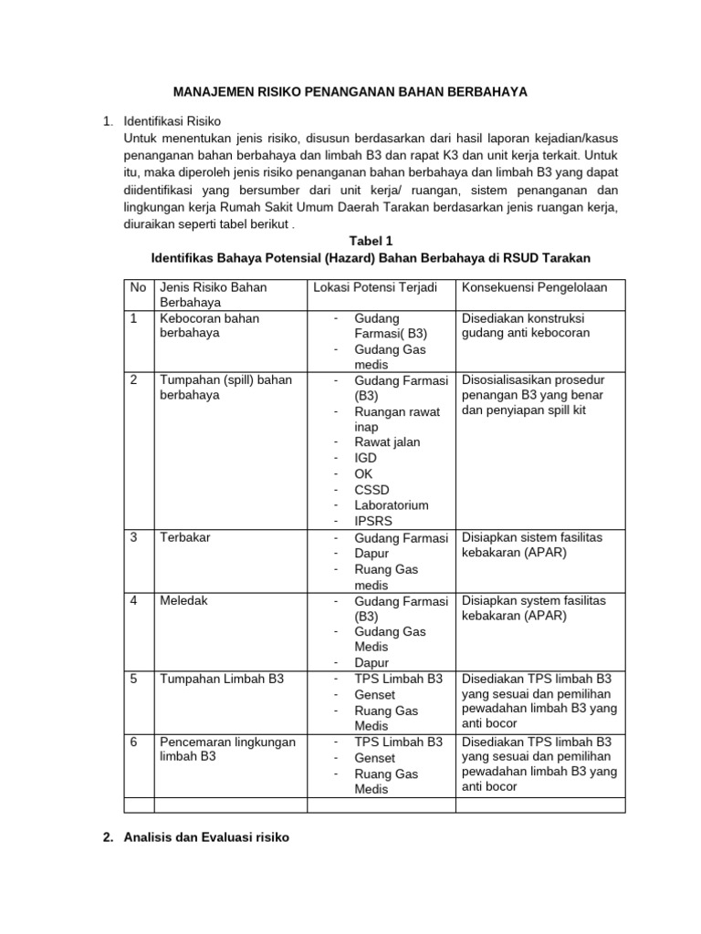 Manajemen Risiko Penanganan Bahan Berbahaya | PDF