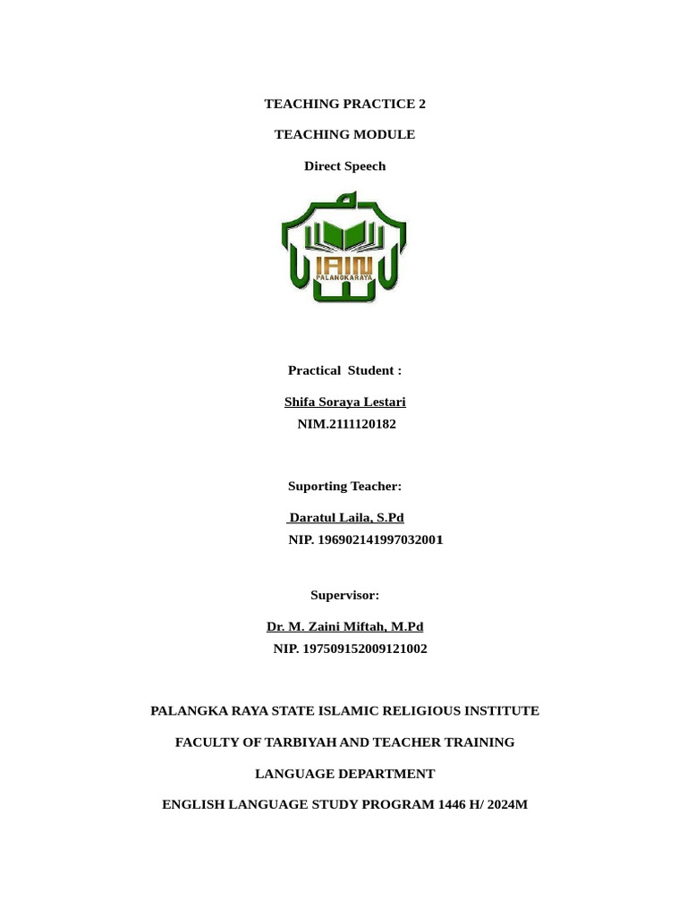 Teaching Modul 5 - Shifa Soraya | PDF | Learning | Human Communication