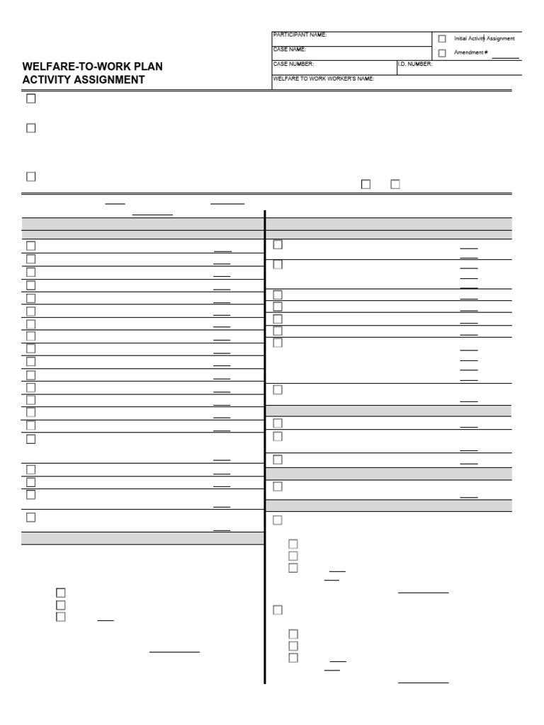 Welfare-To-Work Activity Assignment (WTW 2) en | PDF | Personal ...