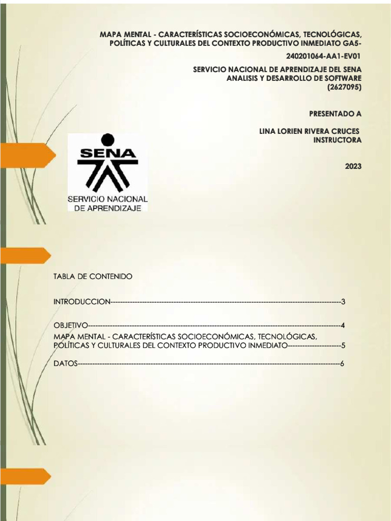 PDF Mapa Mental Caracteristicas Socioeconomicas Tecnologicas Politicas ...