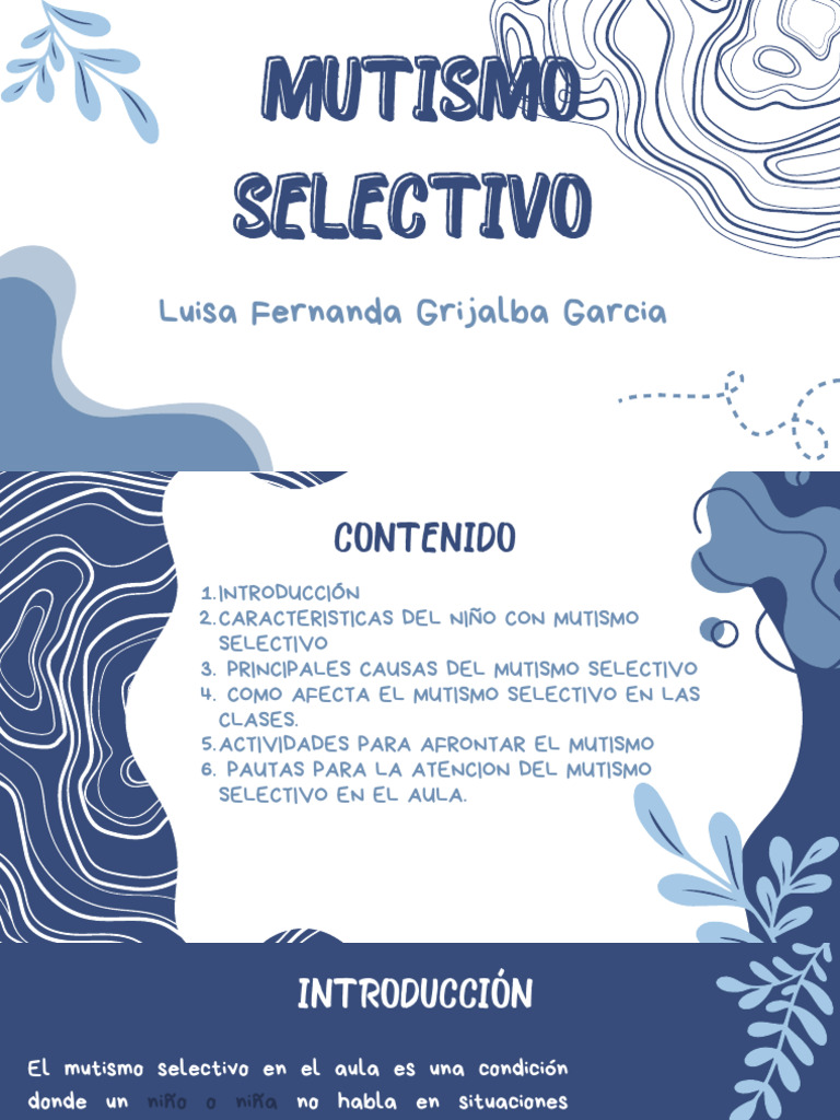 Mutismo Selectivo en el Aula: Causas y Efectos | PDF | Ciencias del ...
