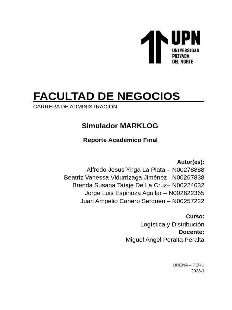 Reporte Académico Final - Simulador Grupo 5 | PDF | Transporte | Business