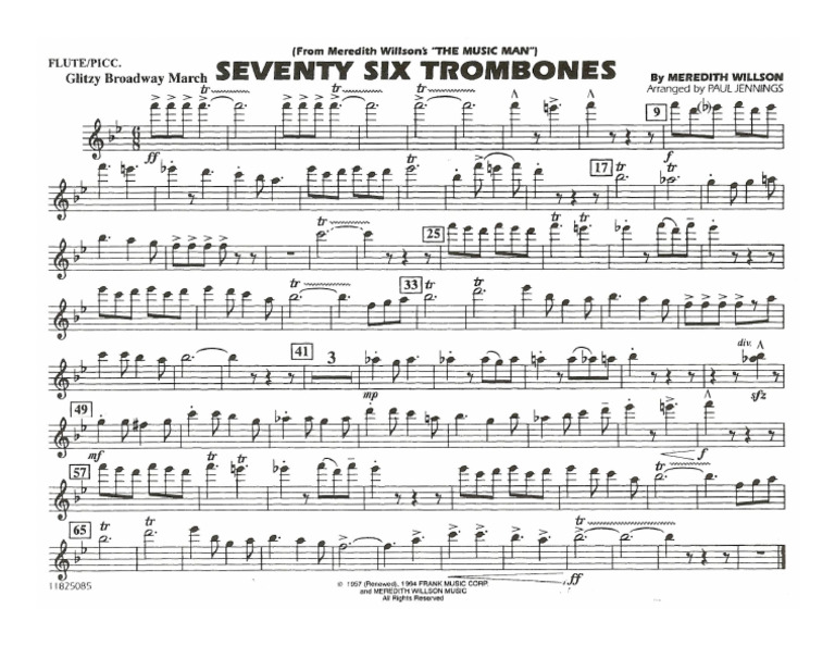 76 Trombones Flute-Piccolo | PDF