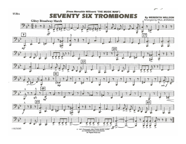 76 Trombones Tuba | PDF