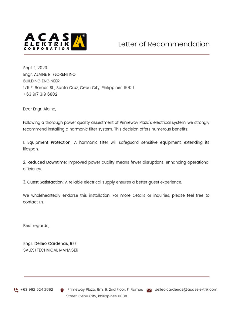 Primeway Recommendation | PDF