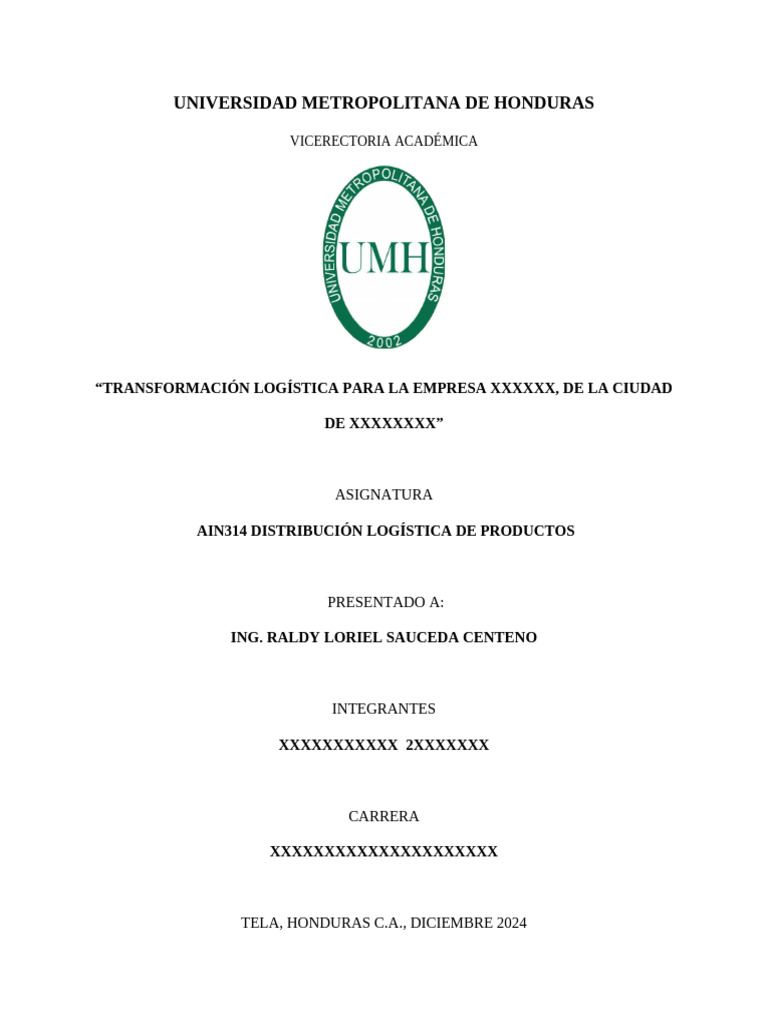 Estructura para Informe Final Distribucion Logistica de Productos | PDF | Business | Logística