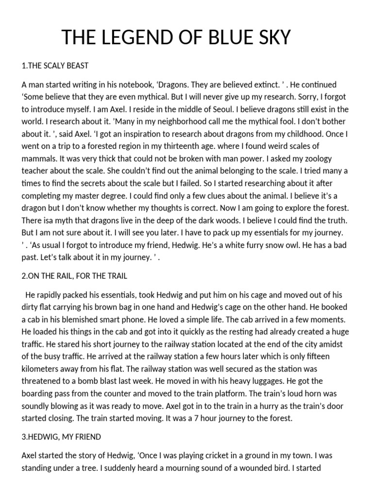 The Legend of Blue Sky | PDF | Dragon