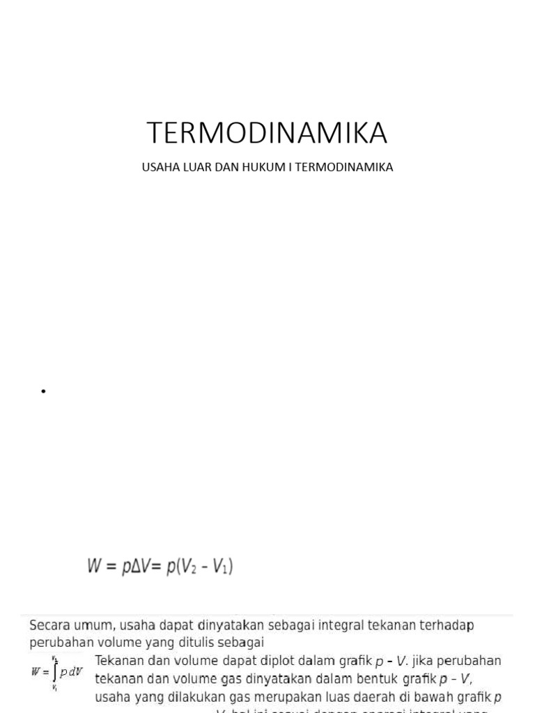 005 Usaha Luar Dan Hukum I Termodinamika | PDF