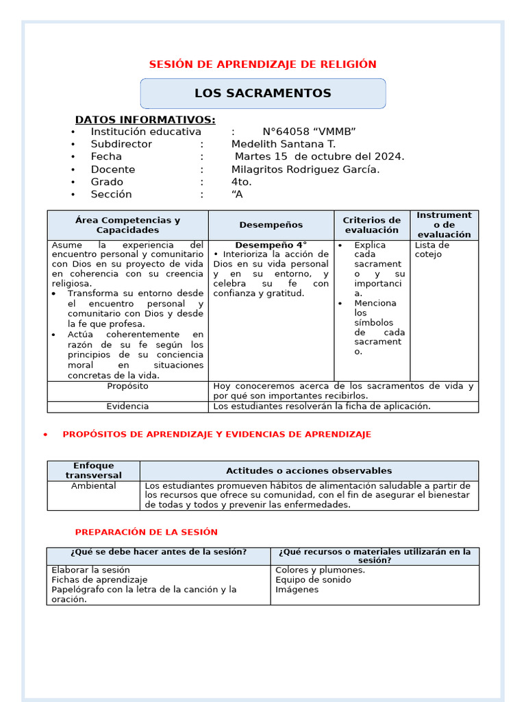 Importancia de los Sacramentos en Clase | PDF | Cristo (título ...
