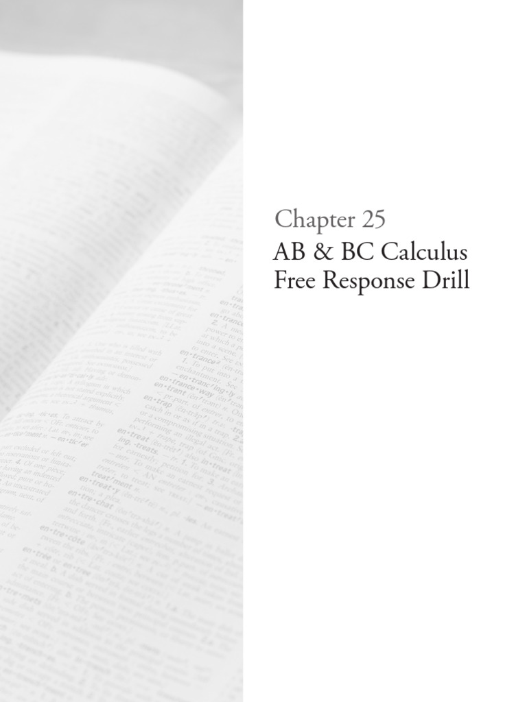 AB & BC Calculus Free Response Drill | PDF | Acceleration ...
