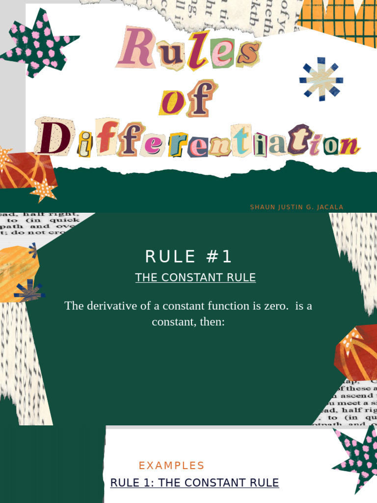 Essential Rules of Differentiation | PDF | Function (Mathematics ...