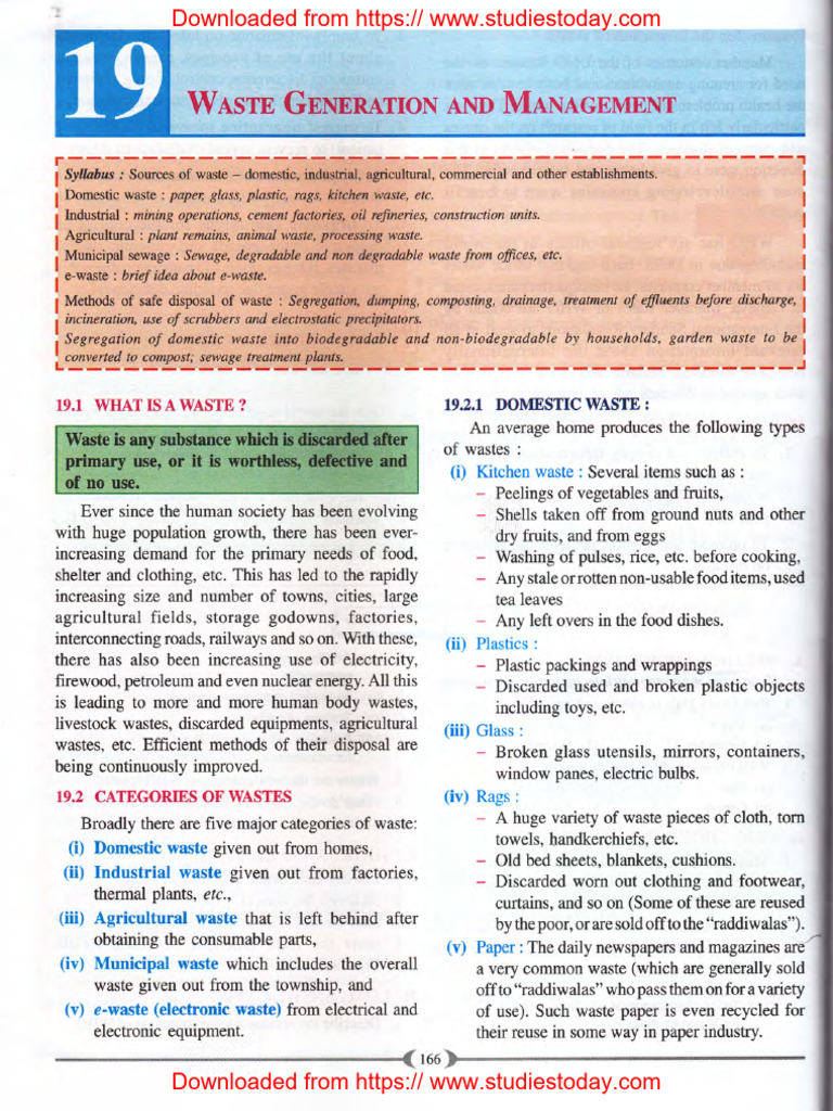 Class 9 ICSE Waste Management Guide | PDF | Social Science