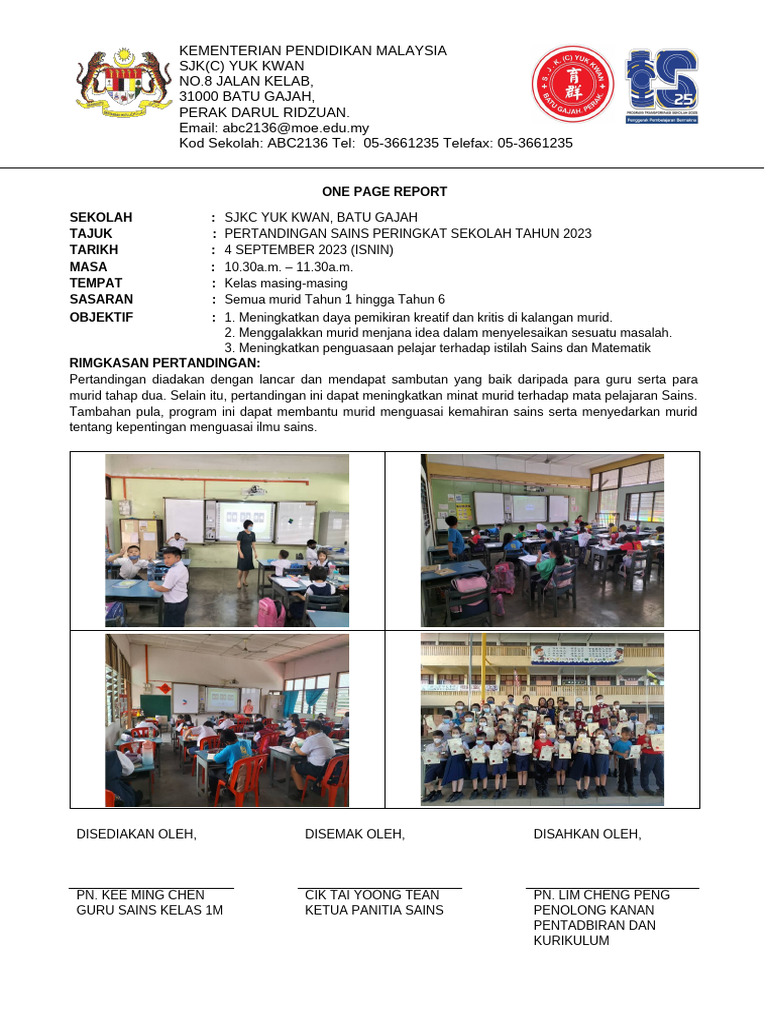 OPR Pertandingan Kuiz Sains | PDF