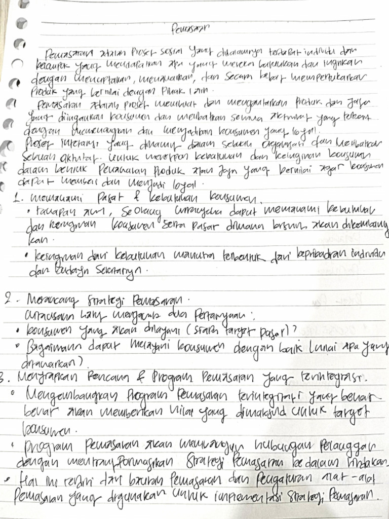 Catatan Pemasaran | PDF