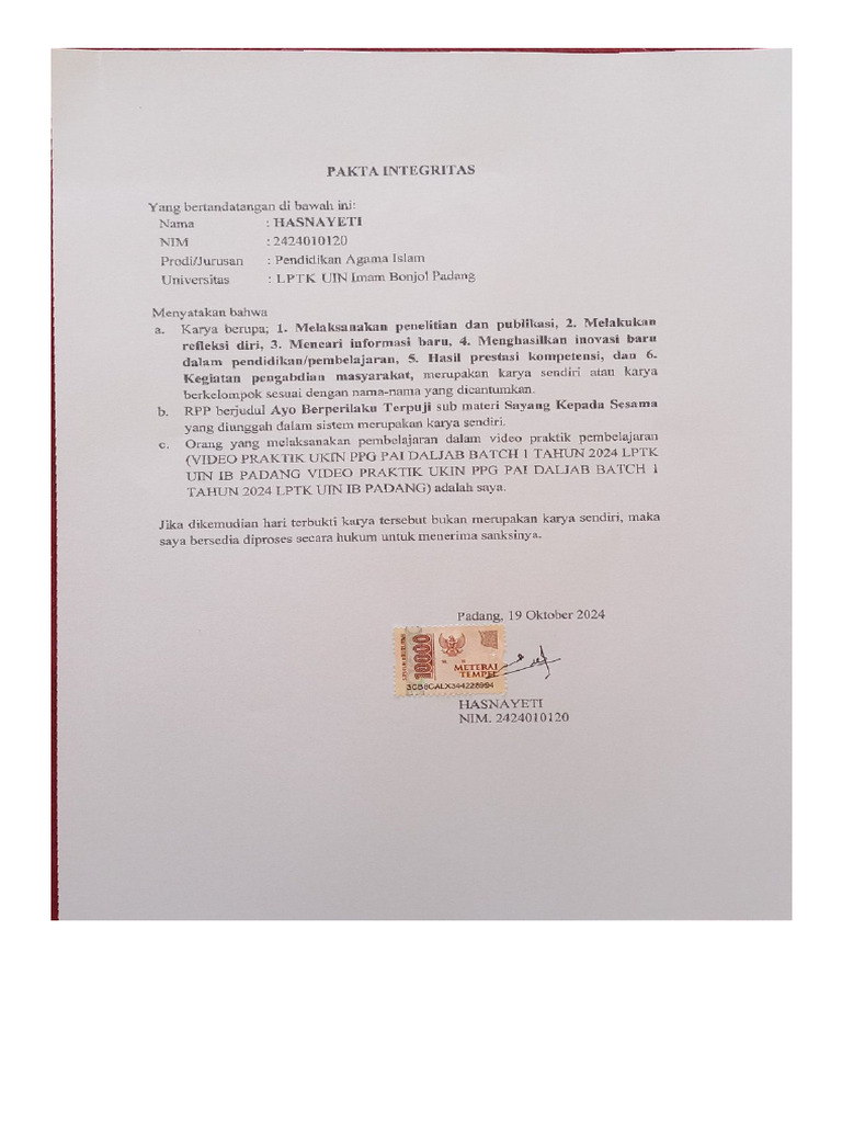 Fakta Integritas | PDF