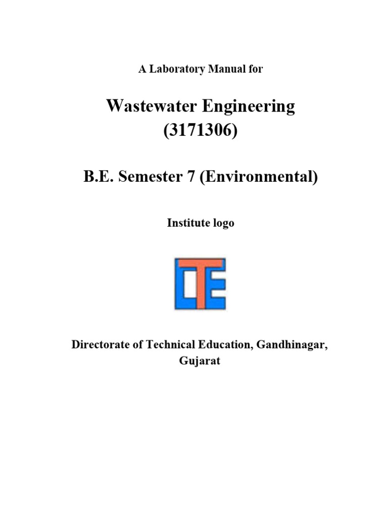 Wastewater Engineering Lab Manual | PDF | Sewage Treatment ...